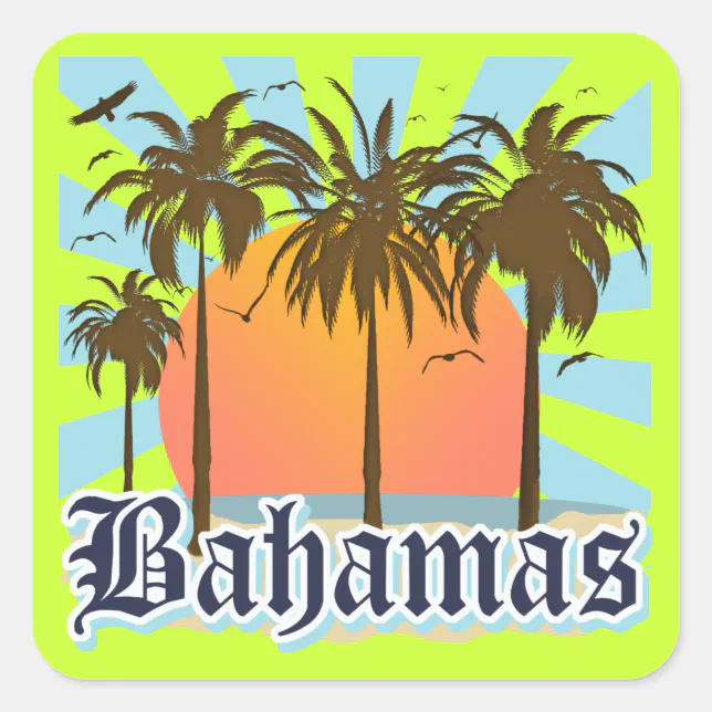 Bahamas Islands Beaches Square Sticker | Zazzle
