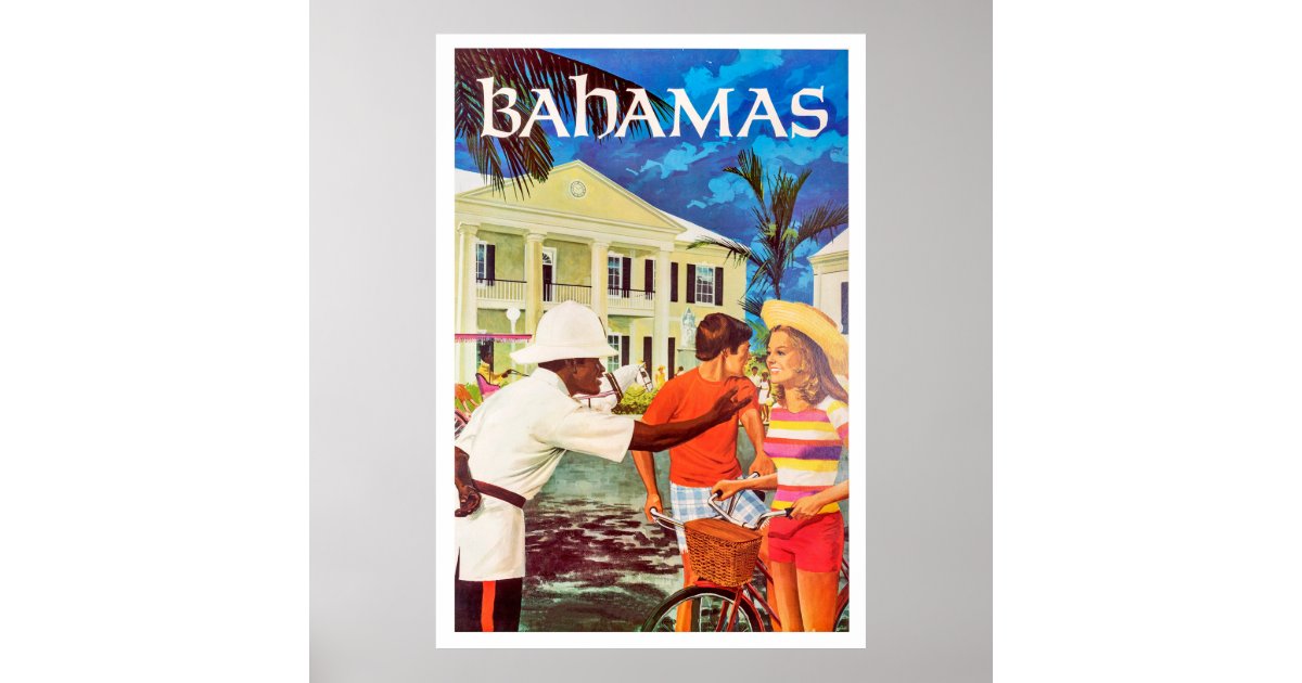 Bahamas,polite policeman heading the way to couple poster | Zazzle