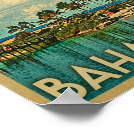 Bahamas Poster Vintage Travel Poster Beach Island | Zazzle
