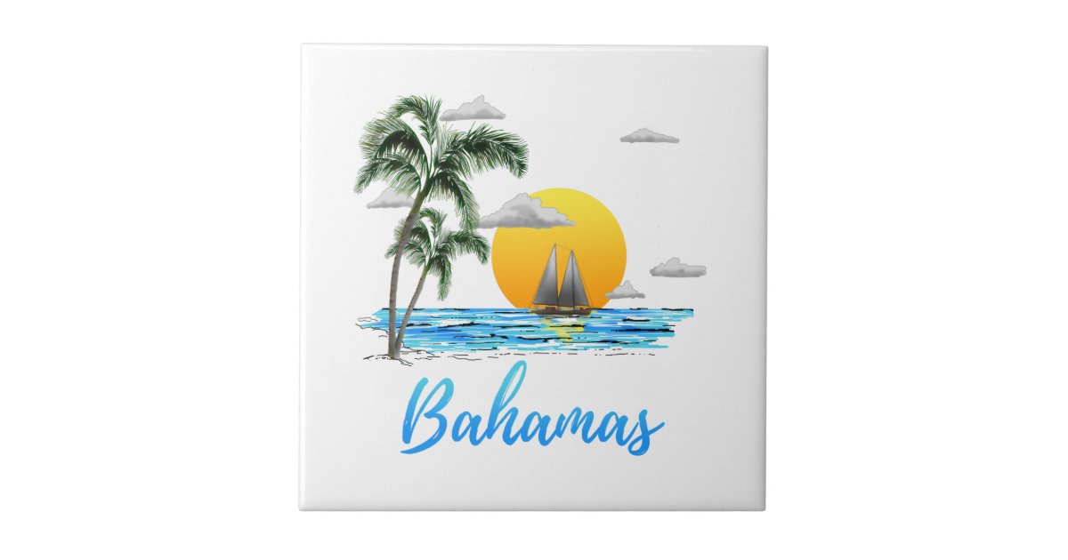 Bahamas Vacation Sailing Ceramic Tile | Zazzle