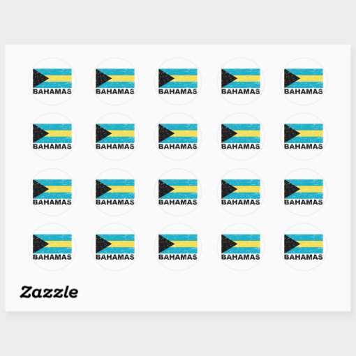 Bahamas Vintage Flag Classic Round Sticker | Zazzle