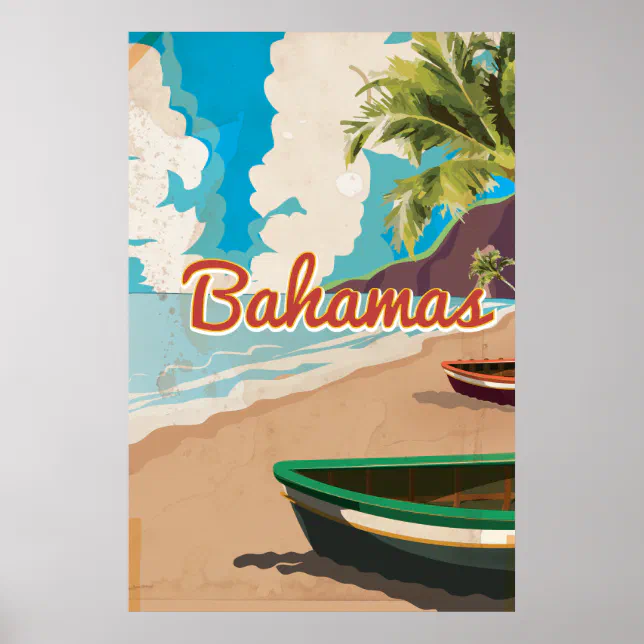 Bahamas vintage travel poster | Zazzle