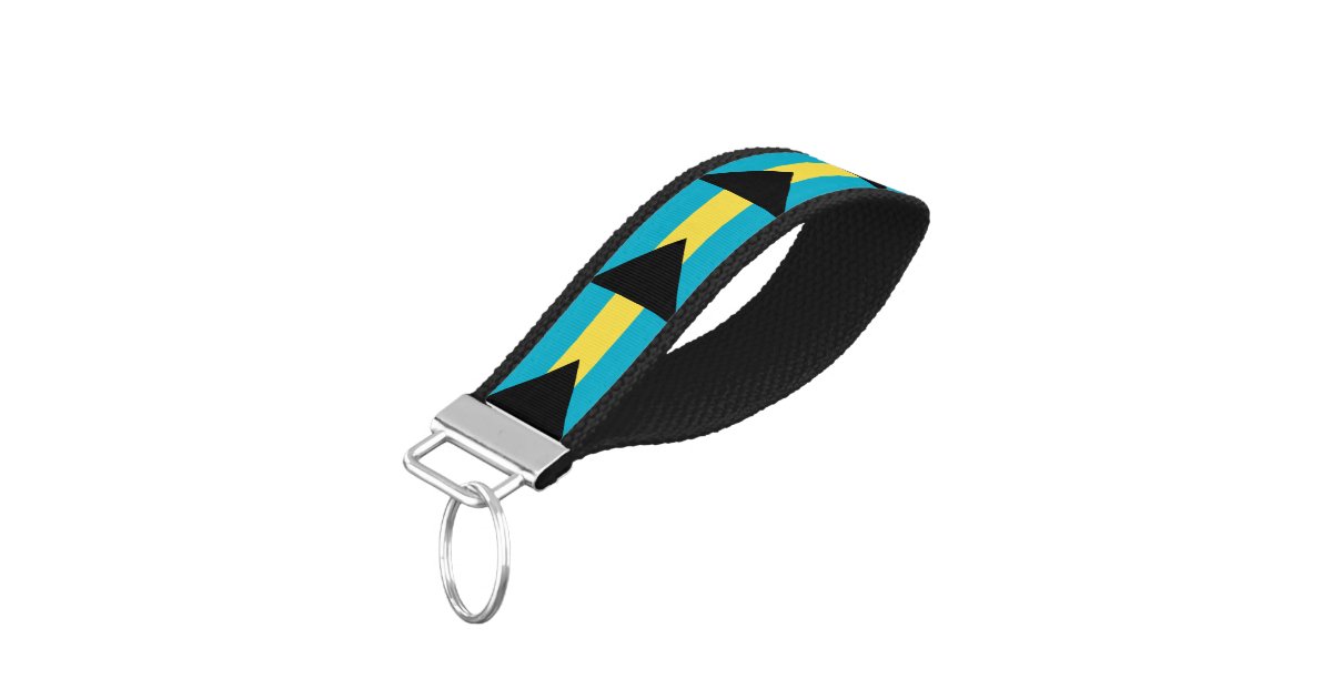 Bahamian Flag Wrist Keychain | Zazzle