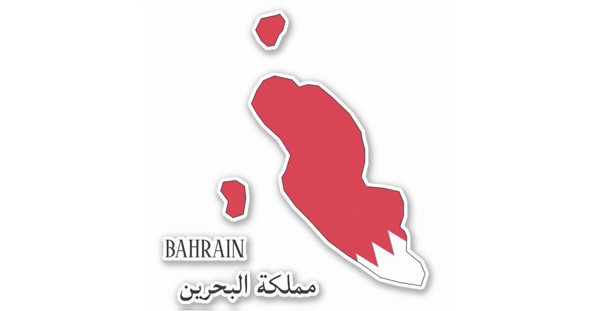 Bahrain Flag Map Patriotic Sticker | Zazzle