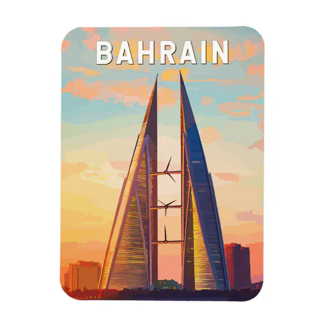 Bahrain Illustration Travel Art Vintage Magnet | Zazzle
