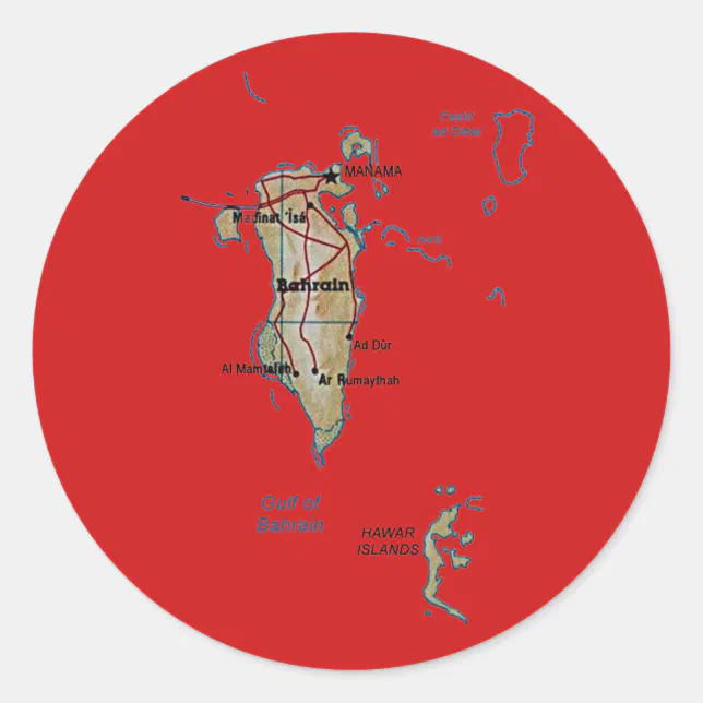 Bahrain Map Sticker | Zazzle
