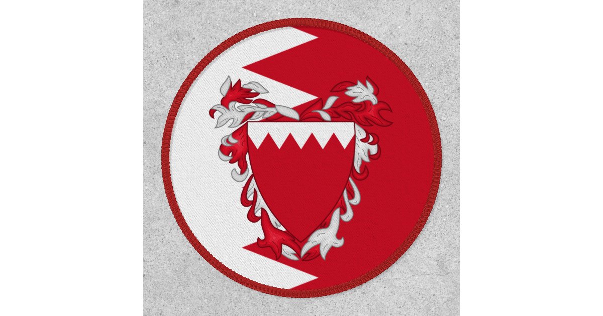 Bahraini Flag & Coat of Arms, Flag of Bahrain Patch | Zazzle
