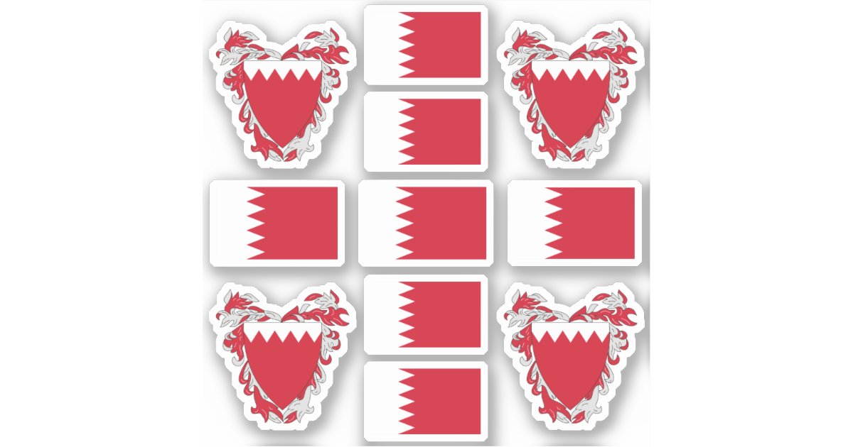 Bahraini national symbols /emblem and flag sticker | Zazzle