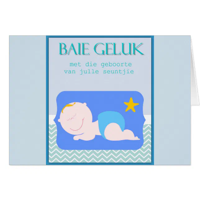 Baie geluk met die geboorte van julle seuntjie | Zazzle