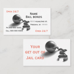 Bail bonds ball and chain business card | Zazzle