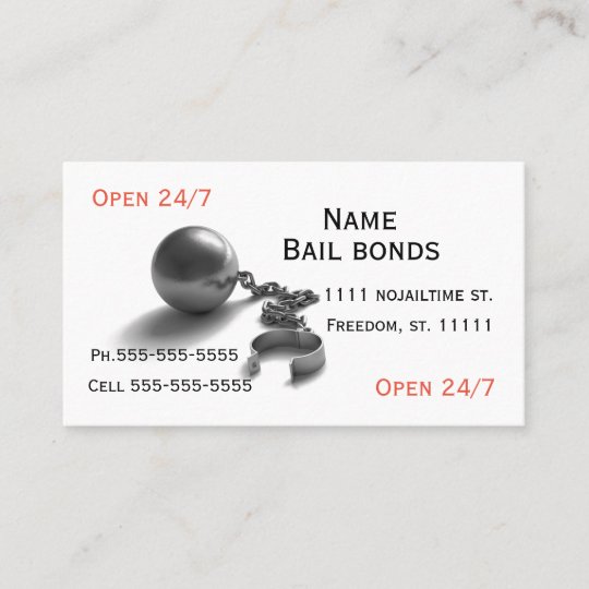 Bail bonds ball and chain business card | Zazzle.com