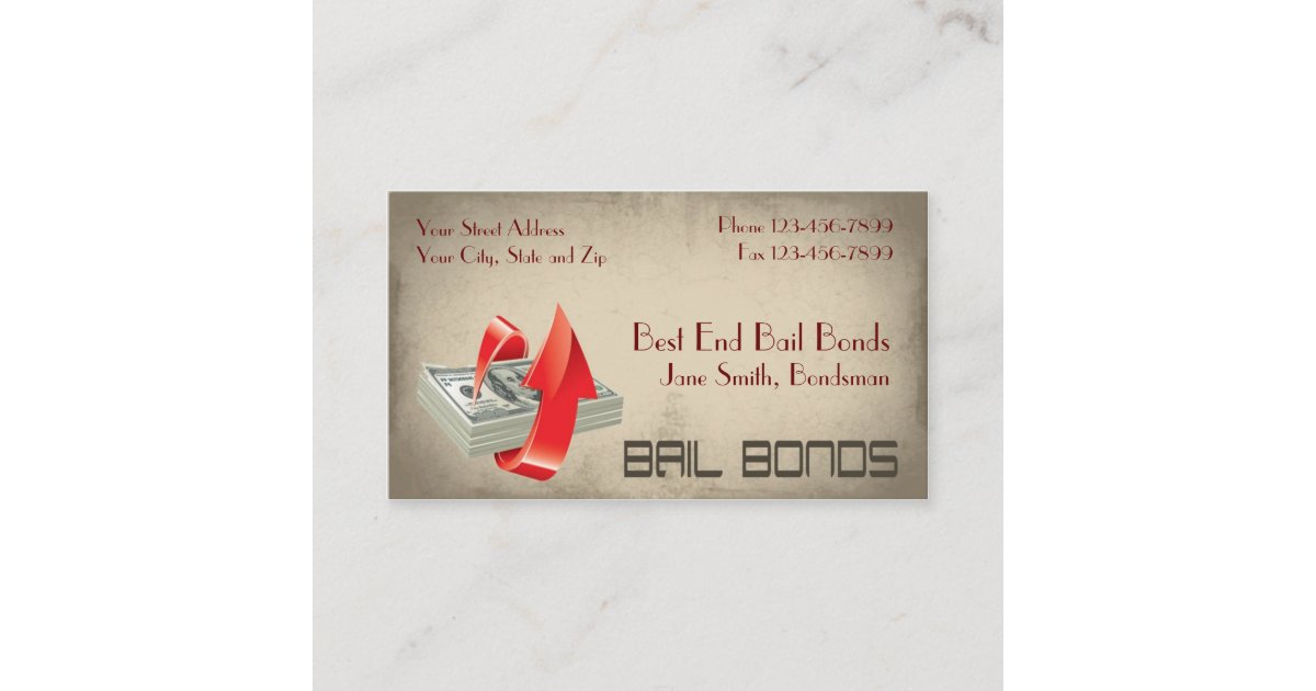 Bail Bonds Bondsmen Business Card | Zazzle
