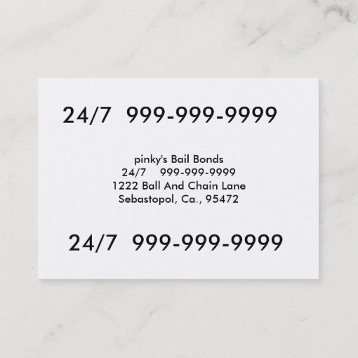 Bail Bonds Business Cards | Zazzle
