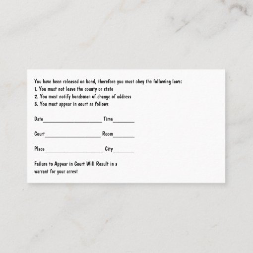 Bail Bonds Business Cards | Zazzle