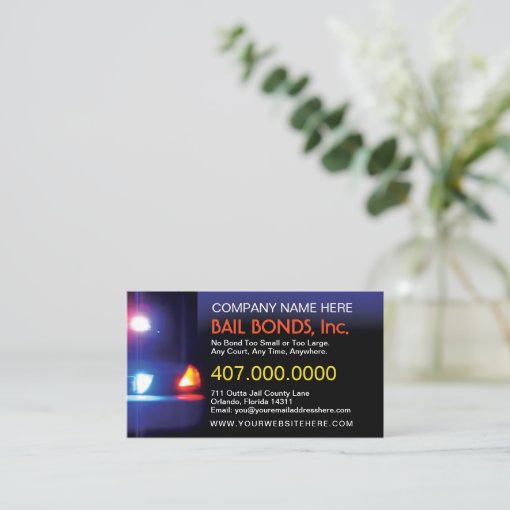 Bail Bonds Customizable Business Card Template | Zazzle