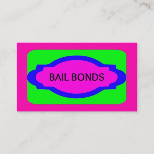 Bail Bonds Neon Colors Business Card | Zazzle.com