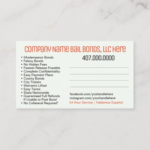 Bail Bonds Photo Business Card Template | Zazzle