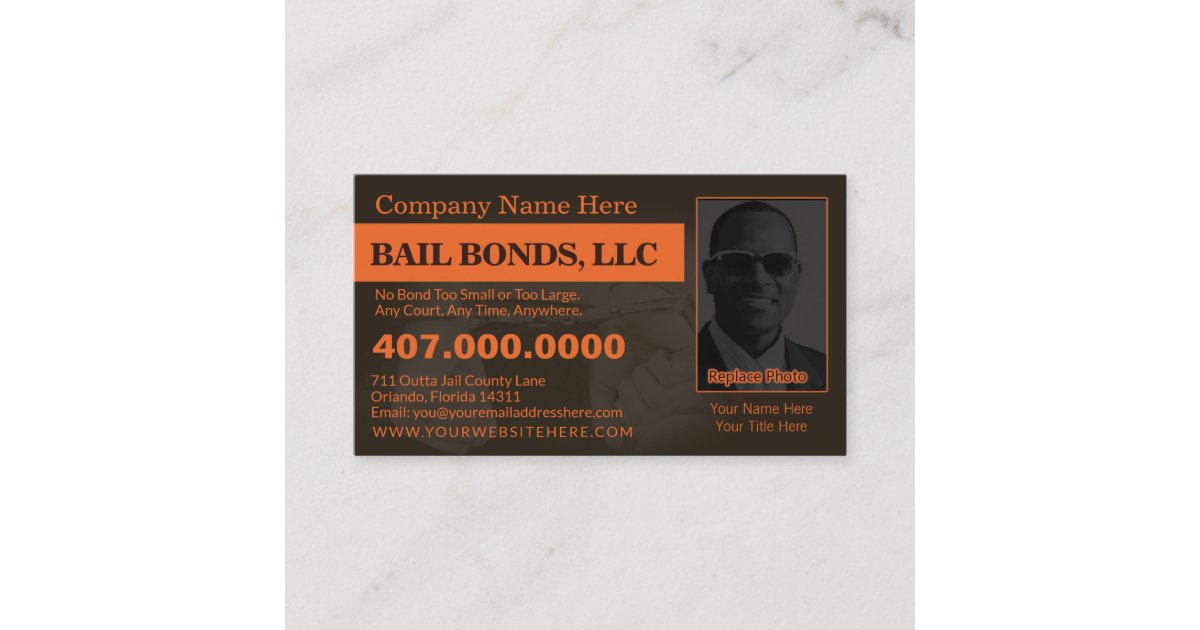 Bail Bonds Photo Customize Business Card Template | Zazzle