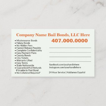 Bail Bonds Photo Customize Business Card Template | Zazzle