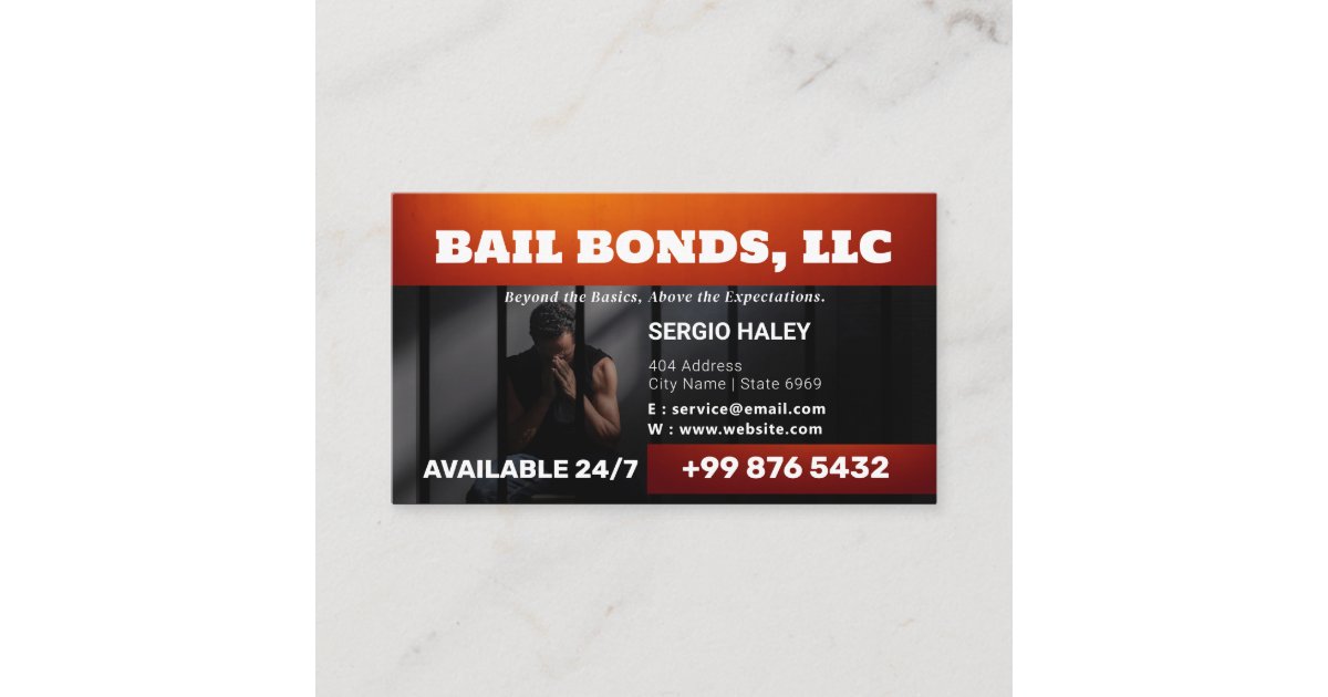 Bail Bonds Service | Black Red Business Card | Zazzle