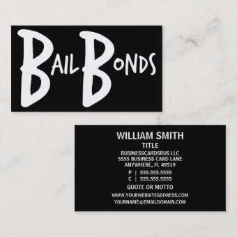 Bail Bonds Simple Business Card | Zazzle