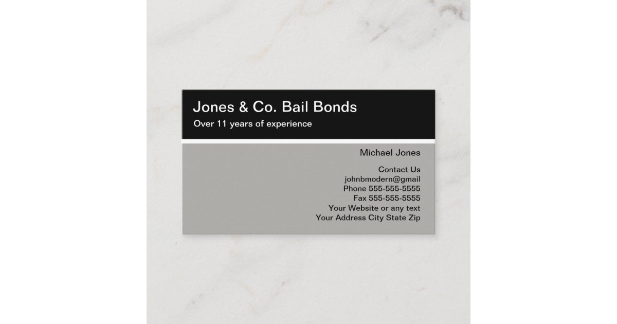 Bail Bonds Two Side Modern Business Cards | Zazzle