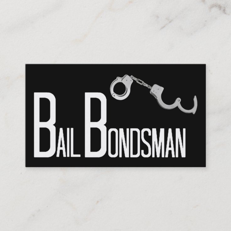 Bail Bondsman Black Simple Business Card | Zazzle