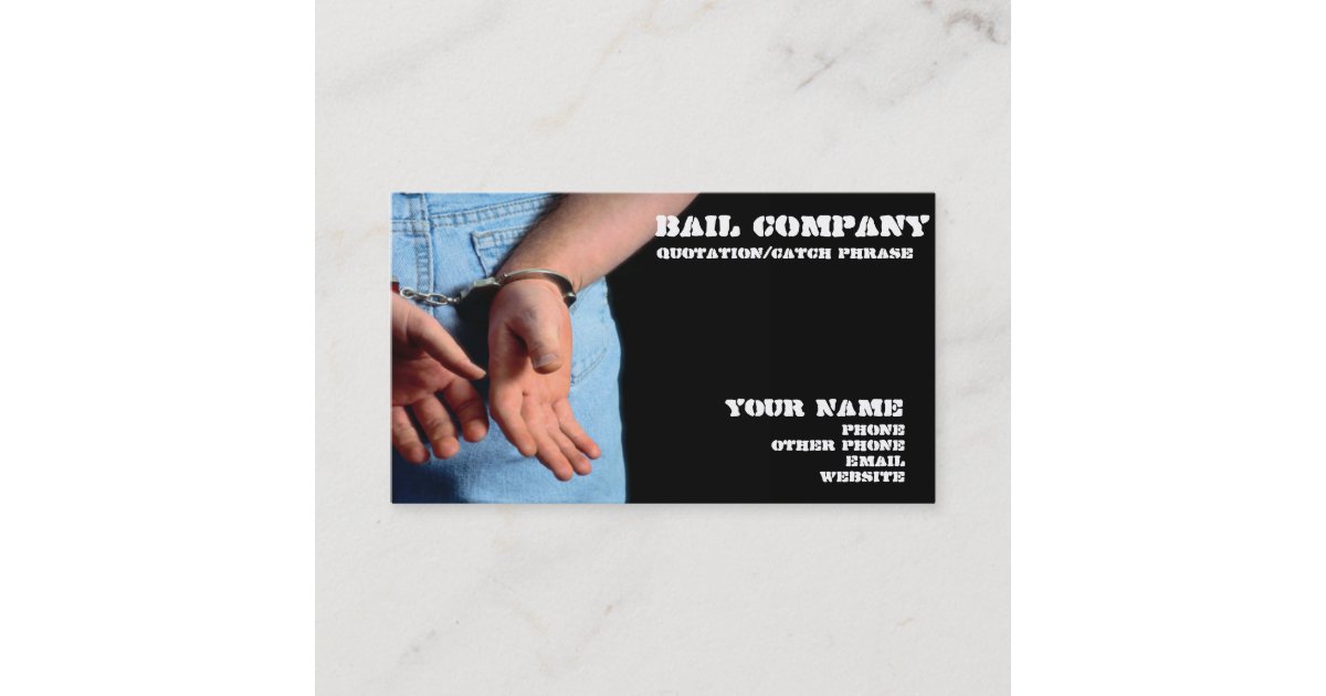 Bail bondsman business card | Zazzle