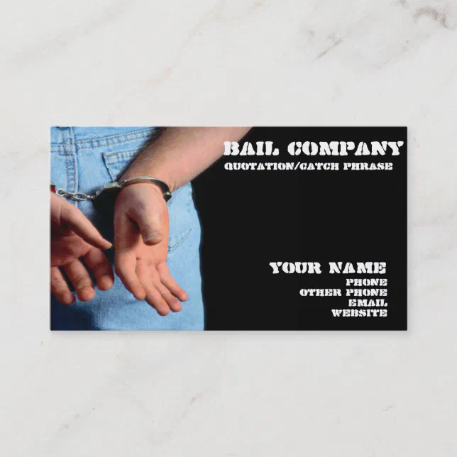 Bail bondsman business card | Zazzle