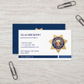 Bail Enforcement Agent | Elegant Blue Shield Business Card | Zazzle