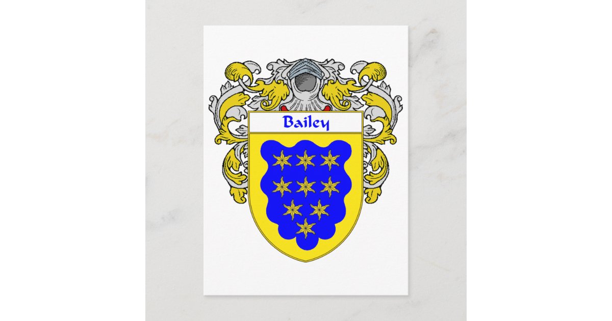 Bailey Coat of Arms (Mantled) Postcard | Zazzle