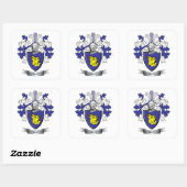 Bain Family Crest Coat of Arms Square Sticker | Zazzle