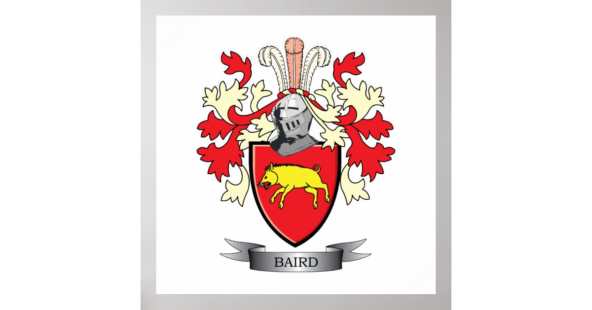 Baird Family Crest Coat of Arms Poster | Zazzle