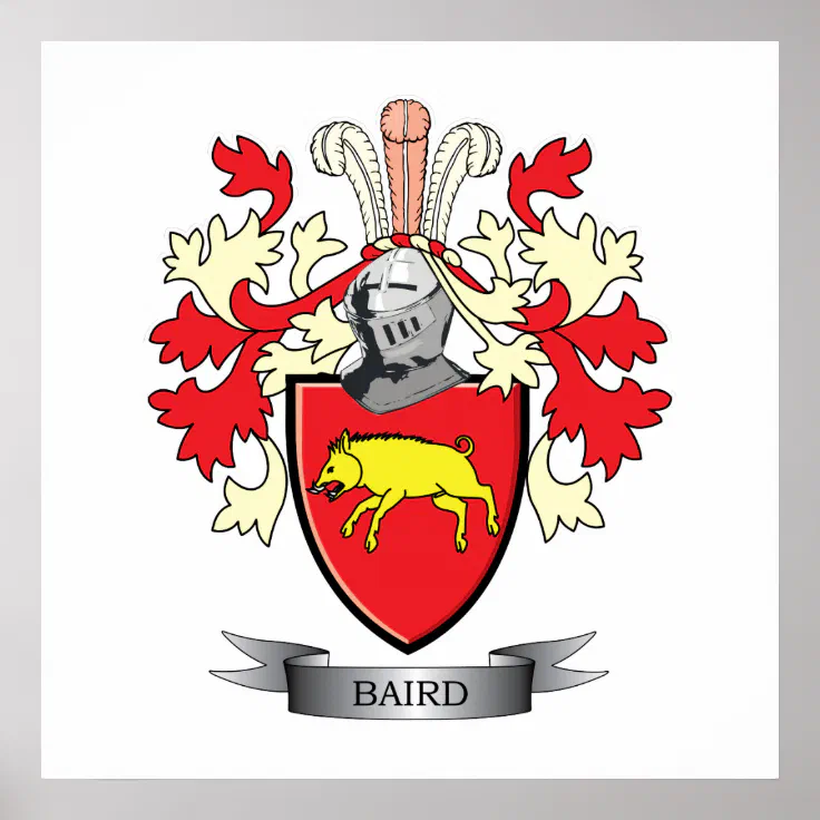 Baird Family Crest Coat of Arms Poster | Zazzle