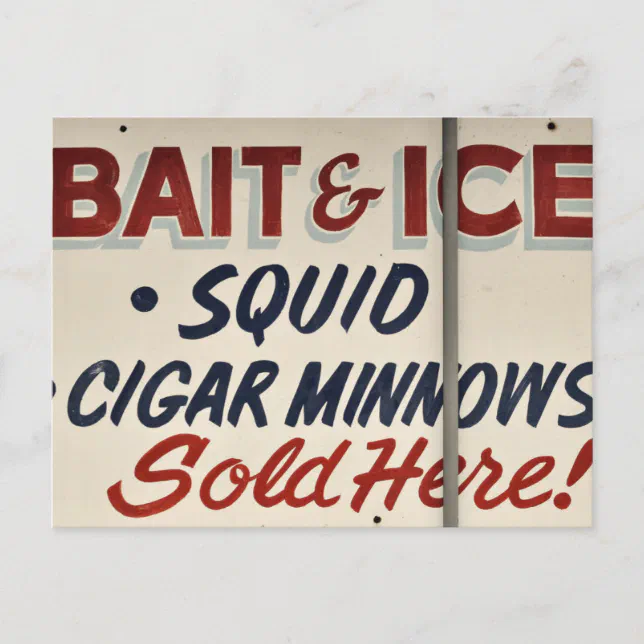 Bait Shop Sign Postcard | Zazzle