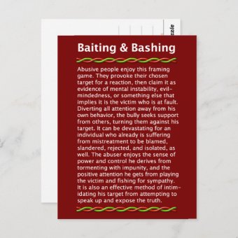 Baiting & Bashing Postcard | Zazzle