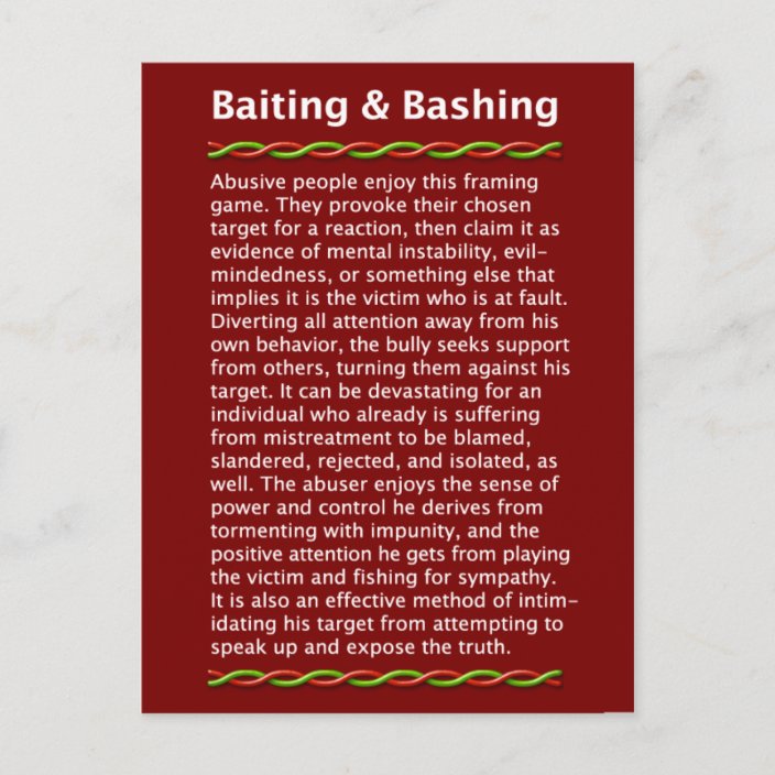 Baiting & Bashing Postcard | Zazzle