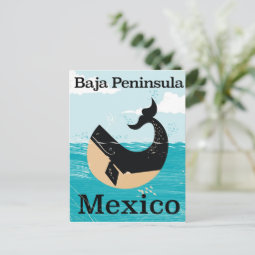 baja peninsula Mexico travel poster Postcard | Zazzle