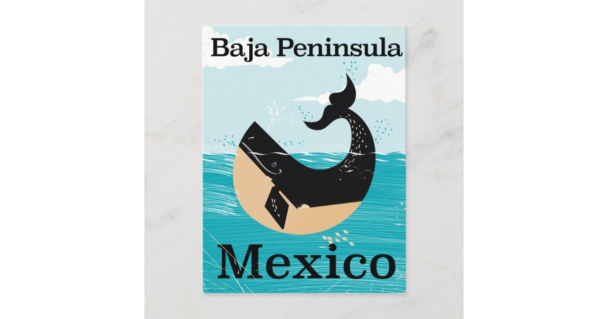 baja peninsula Mexico travel poster Postcard | Zazzle