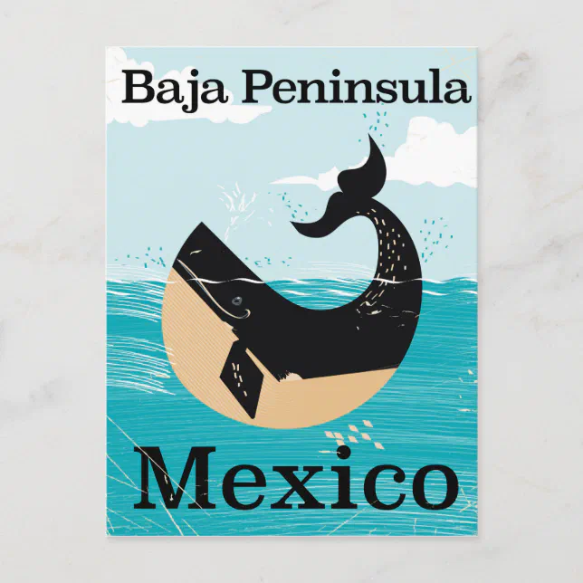 baja peninsula Mexico travel poster Postcard | Zazzle
