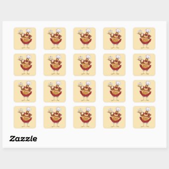 Bake a Cake Square Sticker | Zazzle