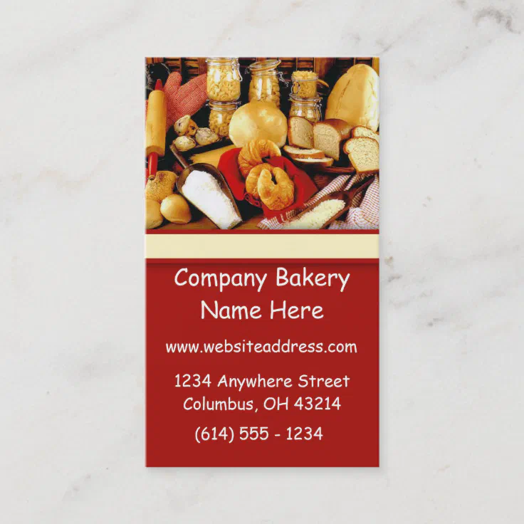 Bake Goods Baking Bakery Chef Business Cards | Zazzle