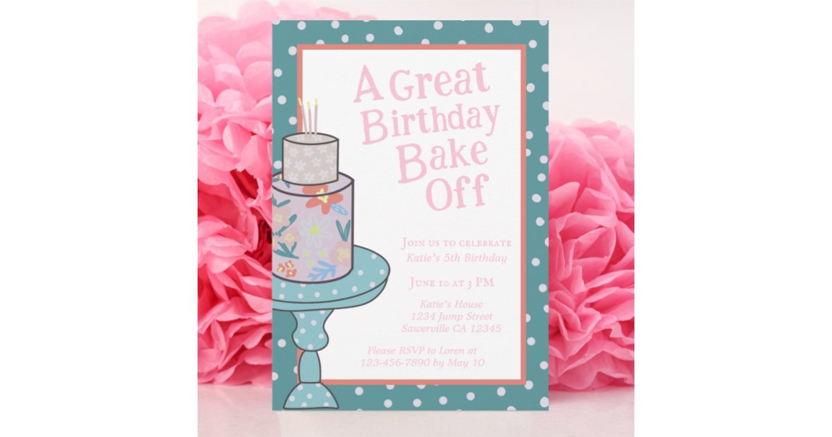 Bake Off Birthday Nailed It Invitation | Zazzle