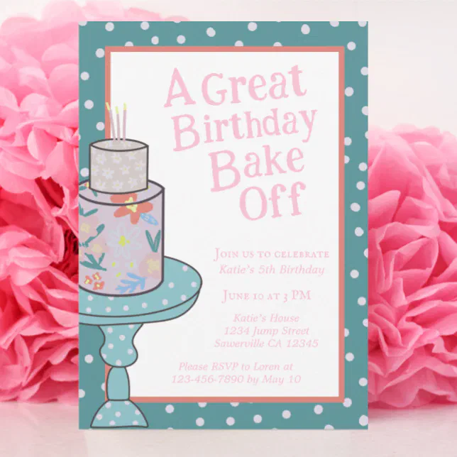 Bake Off Birthday Nailed It Invitation | Zazzle