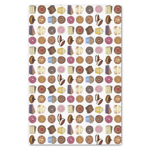 Bake Sale Cookie Cake Pie Donut Brownie Muffin Tissue Paper | Zazzle