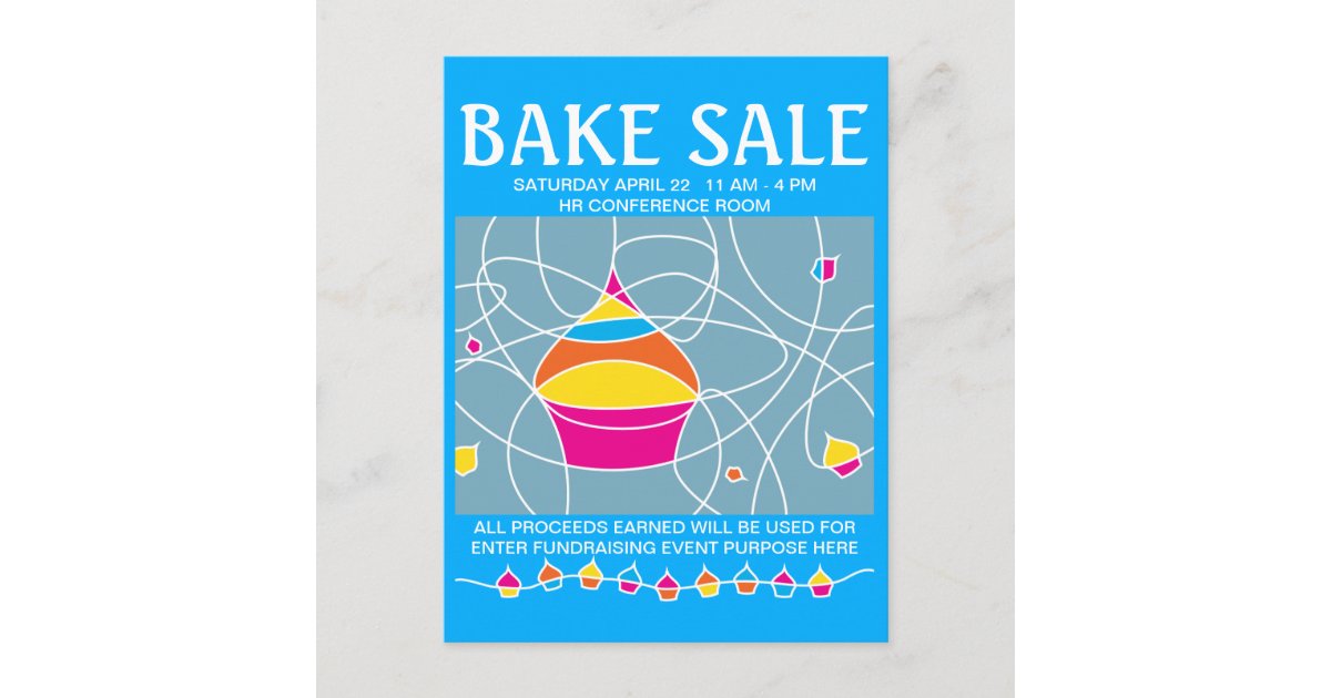 bake sale handbill flyers postcard | Zazzle