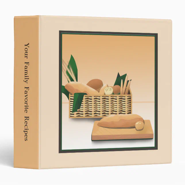 Baked Bread Family Recipe Binder | Zazzle