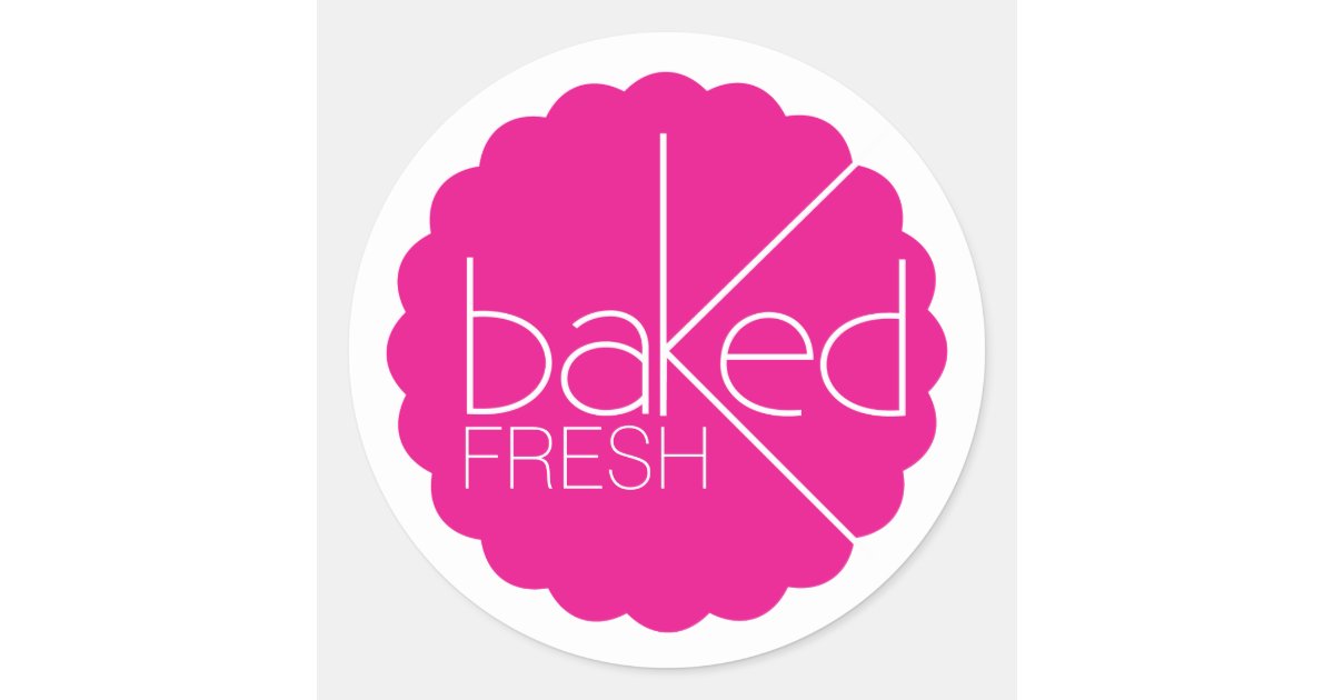 Baked fresh pink food label | Zazzle