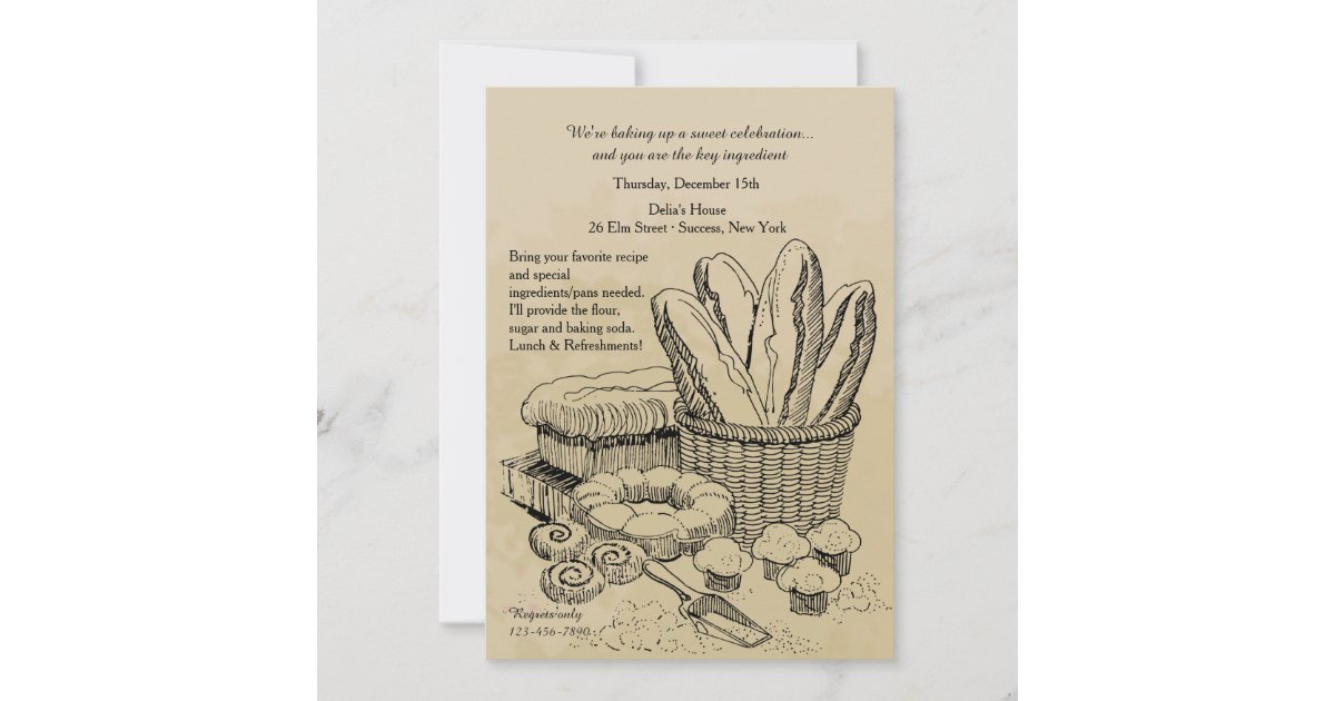 Baked Goods Invitation | Zazzle