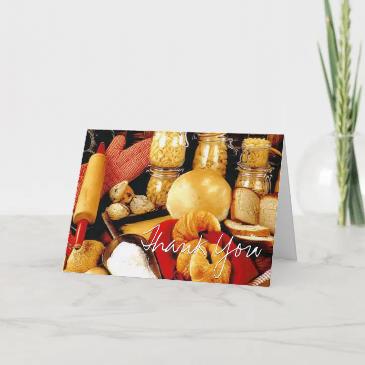 Baked Goods/Kitchen Thank You Greeting Card | Zazzle